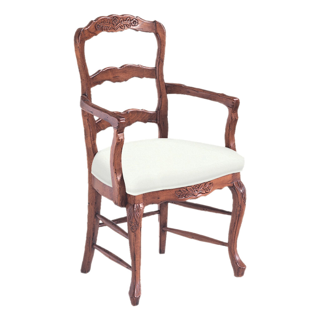 Ladderback Upholstered Seat Arm Chair | Fremarc Designs Collection